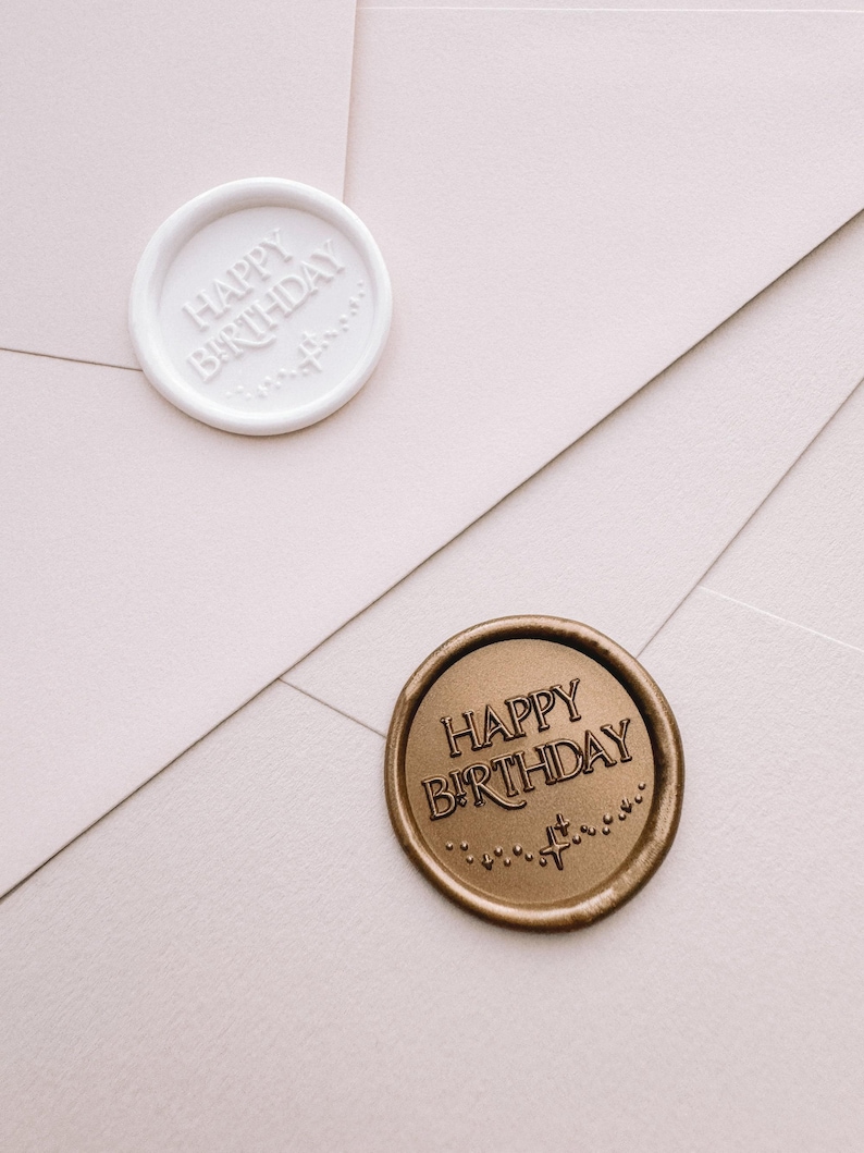 Happy Birthday Wax Seal Stamp: Birthday Card Envelope - Etsy