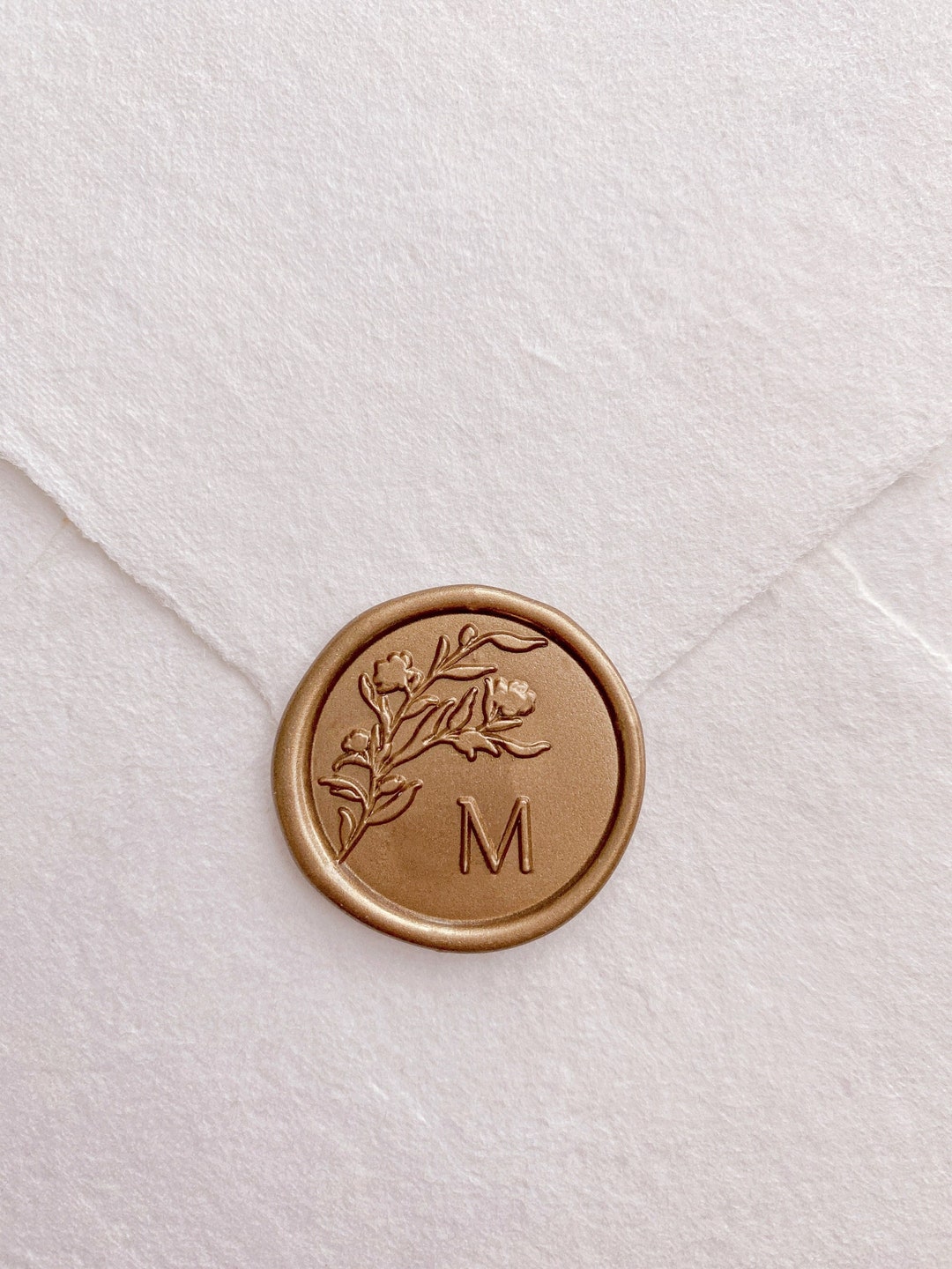 Personalized Monogram Wax Seal Stamp, Wedding Invitation Floral Wax ...