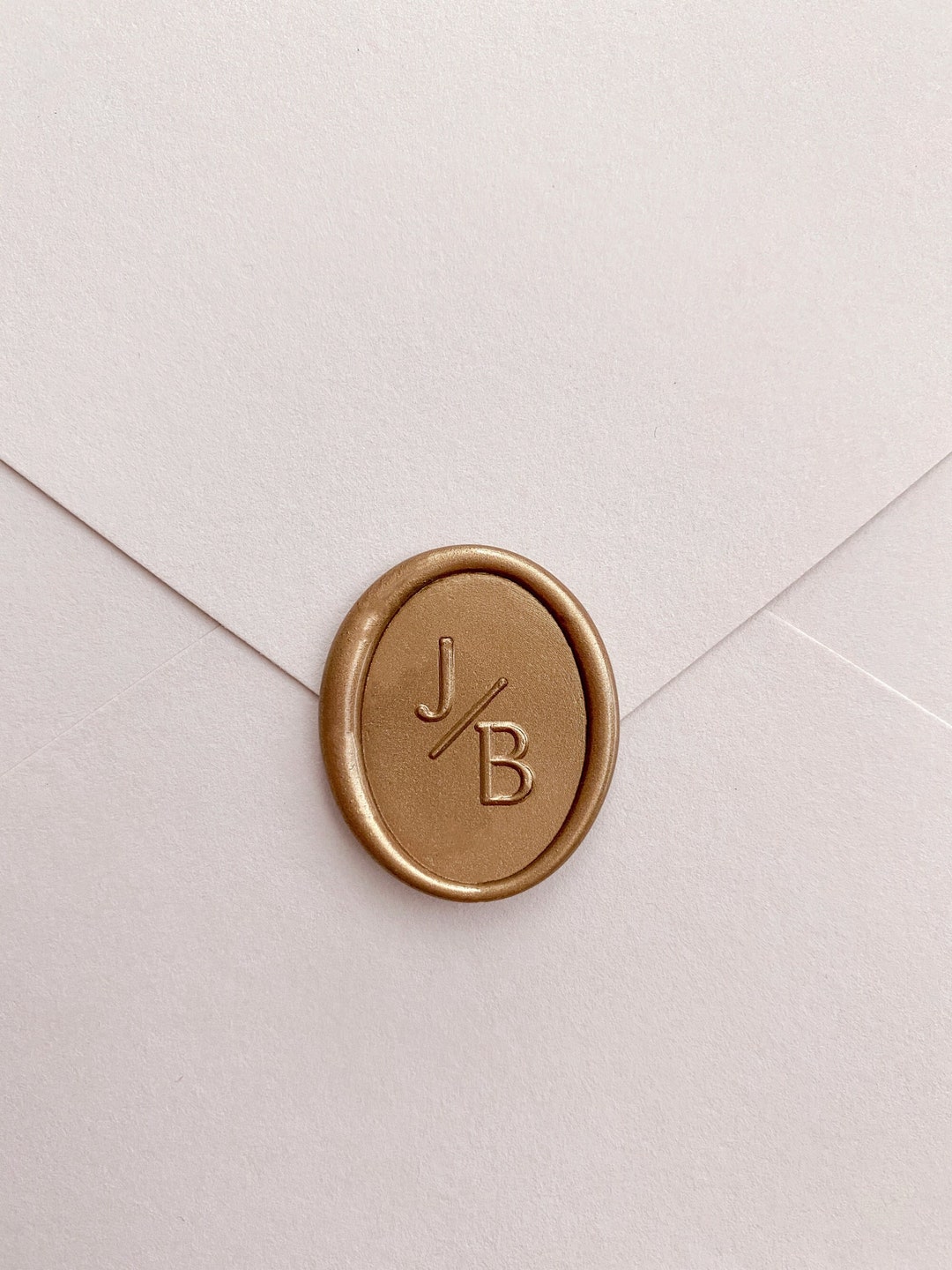 Minimalist Monogram Oval Wax Seal Stamp, Wedding Invitation ...