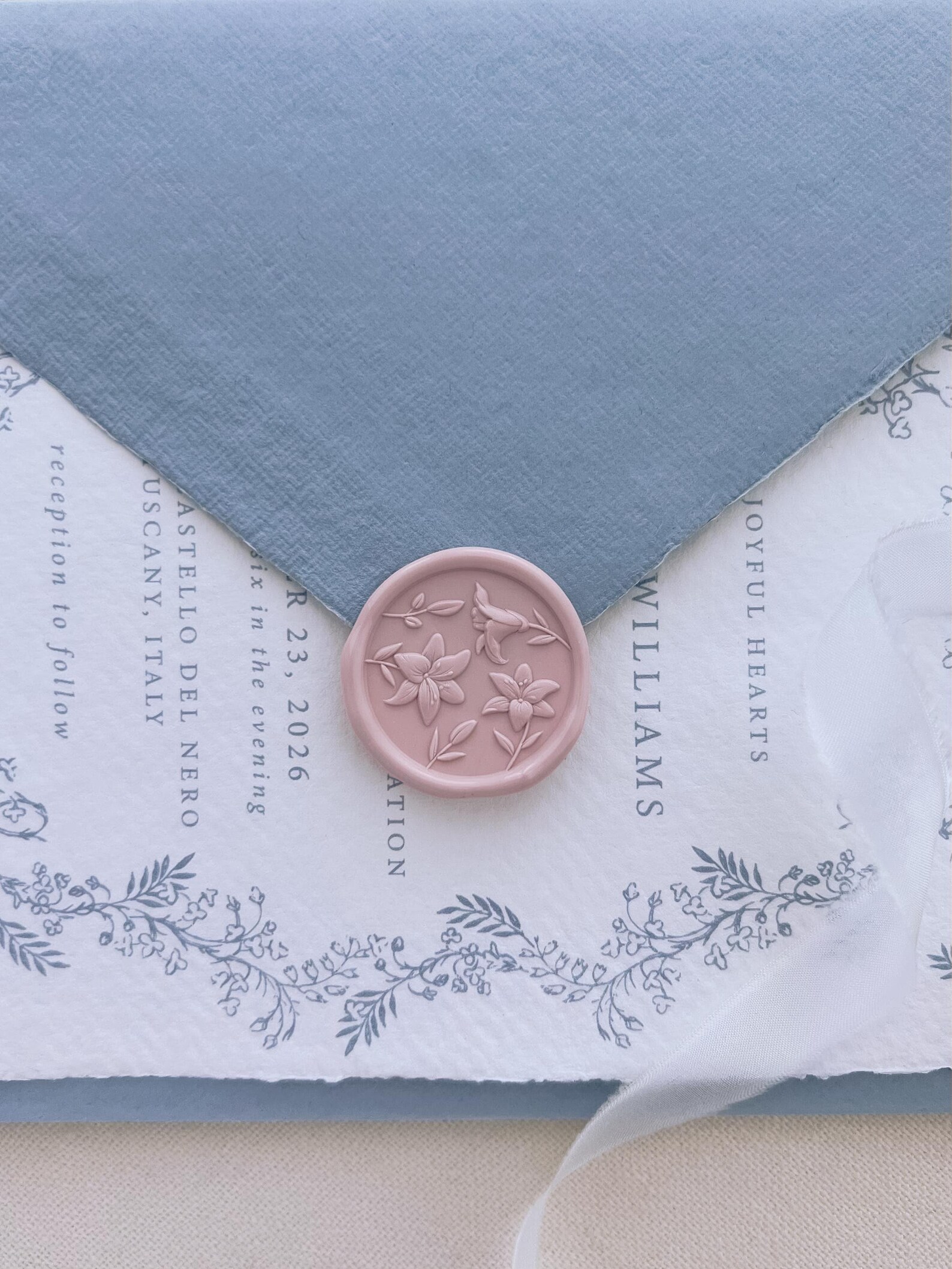 Lilies 3D Floral Wax Seal Stickers | Wedding Invitations Self-adhesive ...