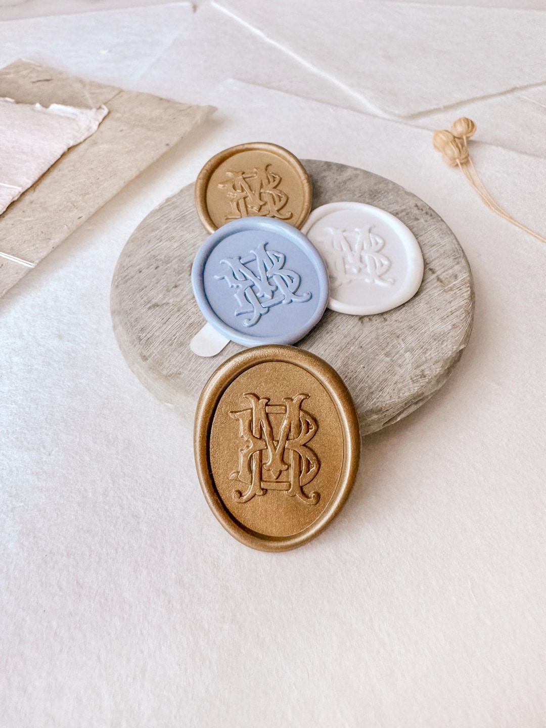 Custom Wax Seal Stickers, Personalized Initials Wax Seals, Monogram Wax ...