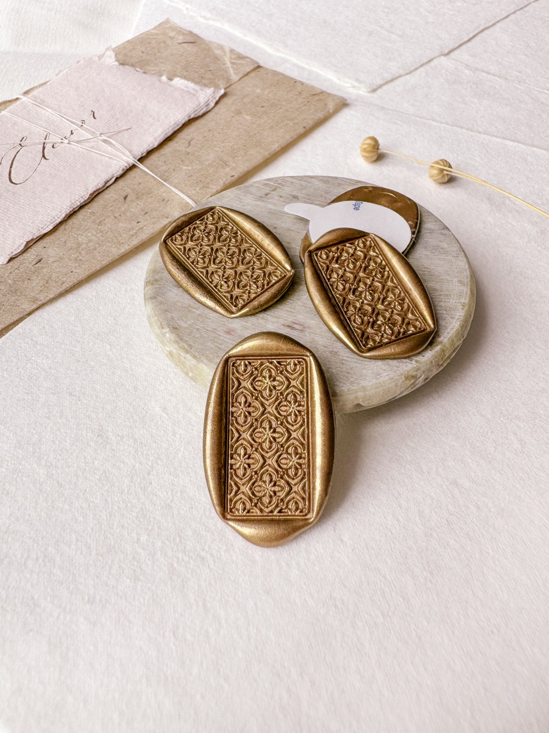 Wax Seal Stickers, Quatrefoil Pattern Rectangular Wax Seals, Pre-made ...