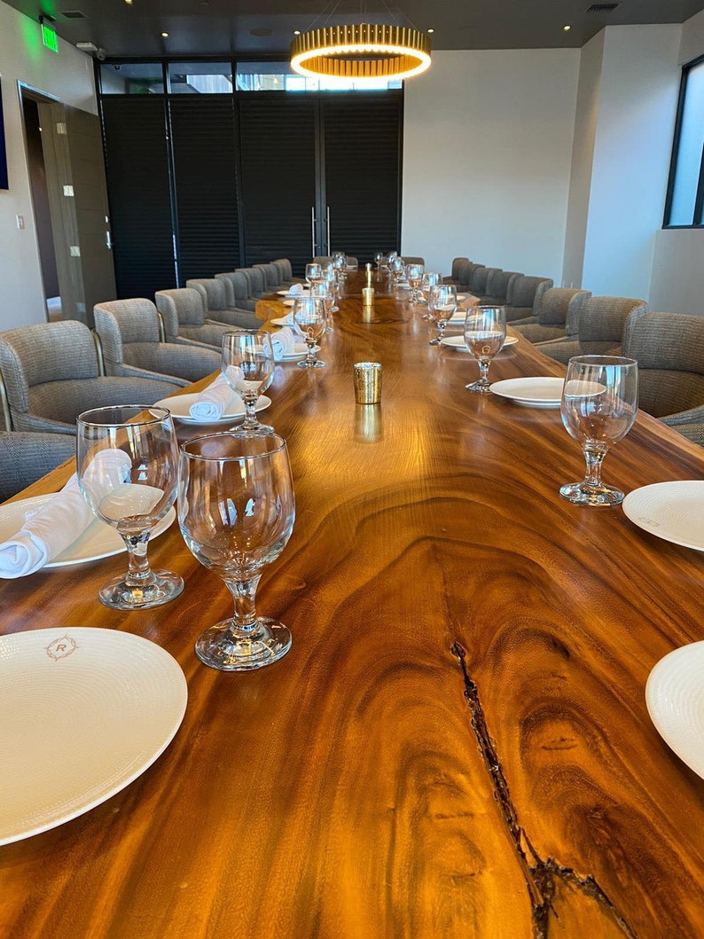 Live Edge Dining Table Reclaimed Single Slab Conference | Etsy