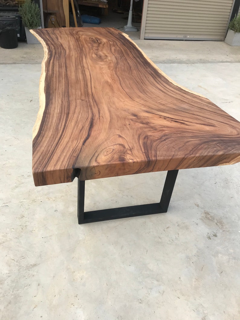 Live Edge Dining Table Reclaimed Single Slab Conference Etsy