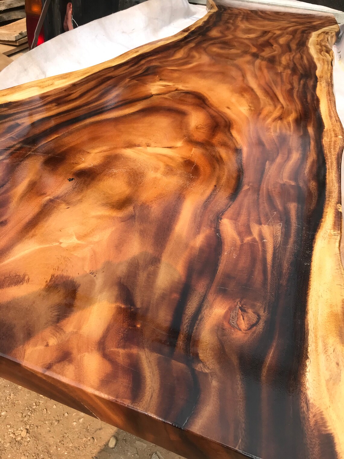 Live Edge Dining Table Reclaimed Single Slab , Conference Table ...