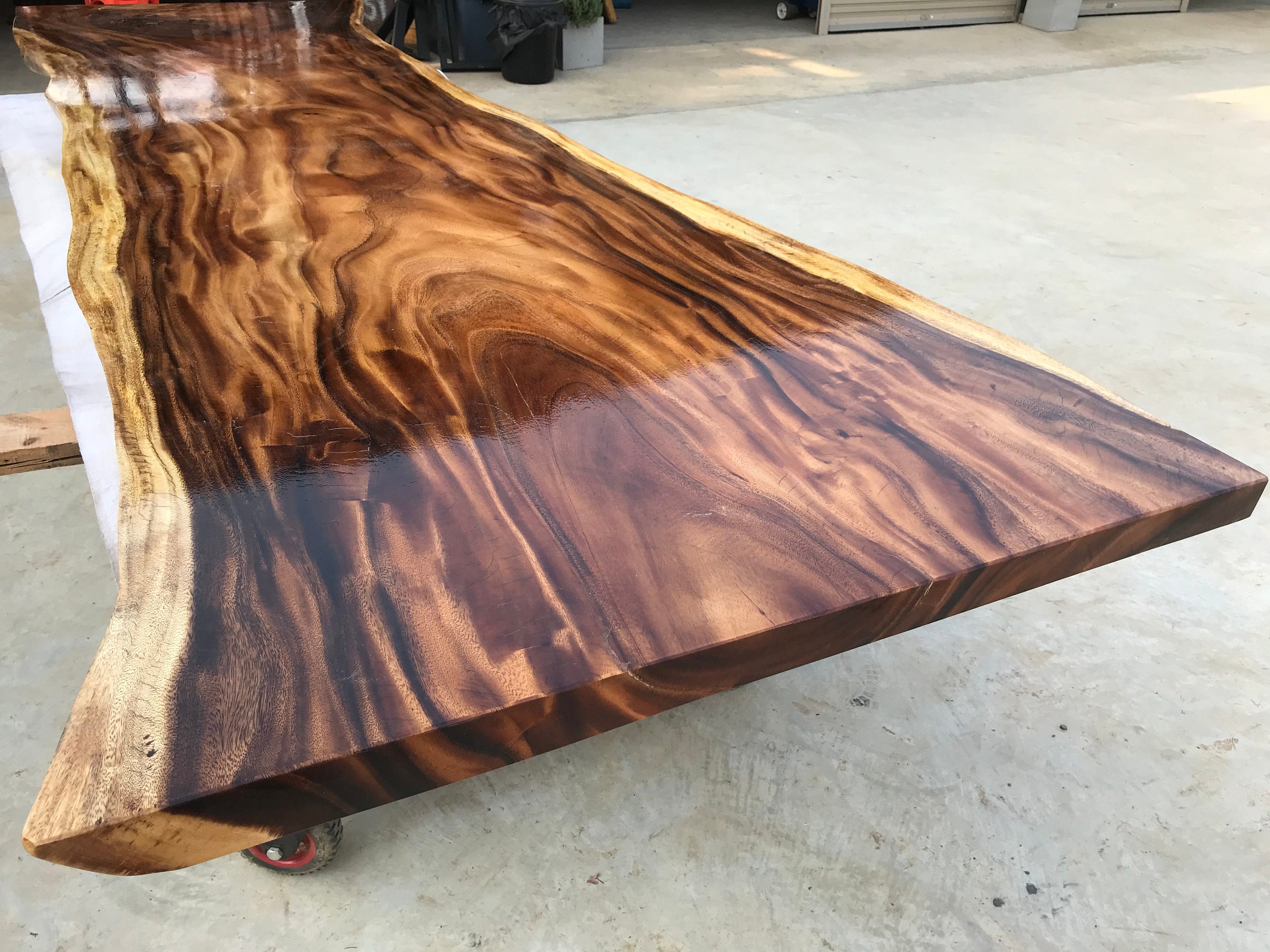 Live Edge Dining Table Reclaimed Single Slab , Conference Table Reclaimed Acacia Wood Solid Slab ...