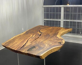 Live Edge Dining Table Reclaimed Single Slab Conference | Etsy