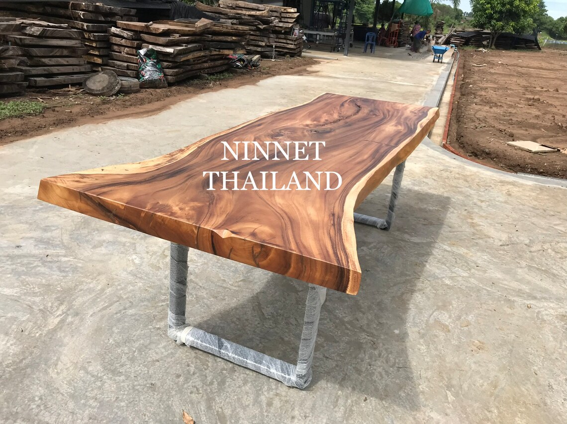Live Edge Dining Table Reclaimed Single Slab Conference Etsy