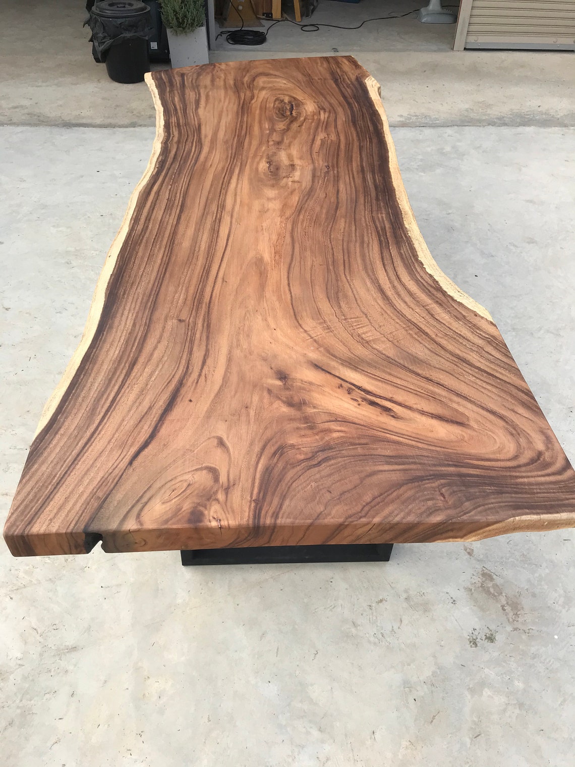 Live Edge Dining Table Reclaimed Single Slab Conference Etsy