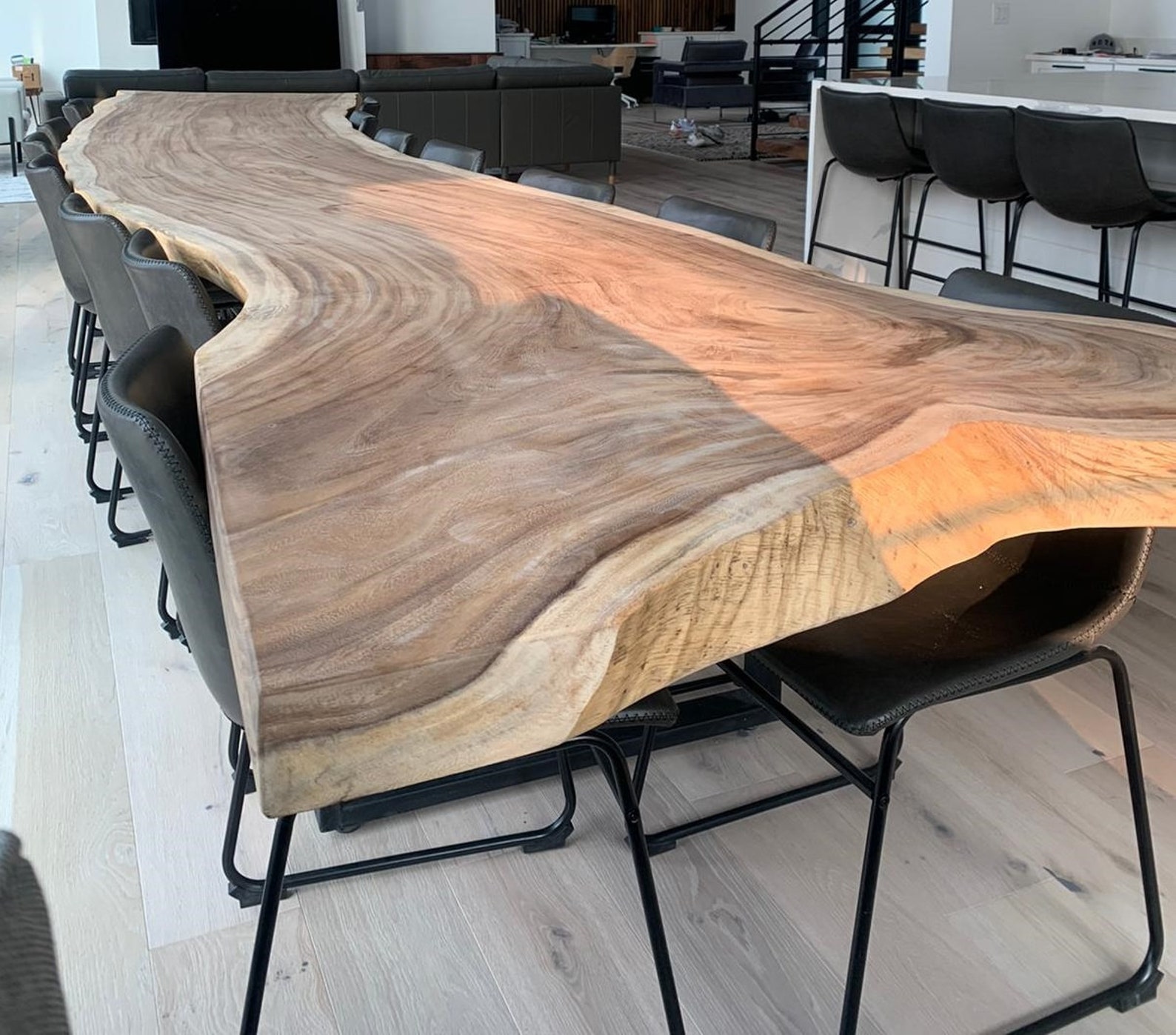Live Edge Dining Table Reclaimed Single Slab Conference Etsy