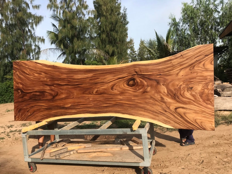 Live Edge Dining Table Reclaimed Single Slab , Conference Table Reclaimed Acacia Wood Solid Slab ...