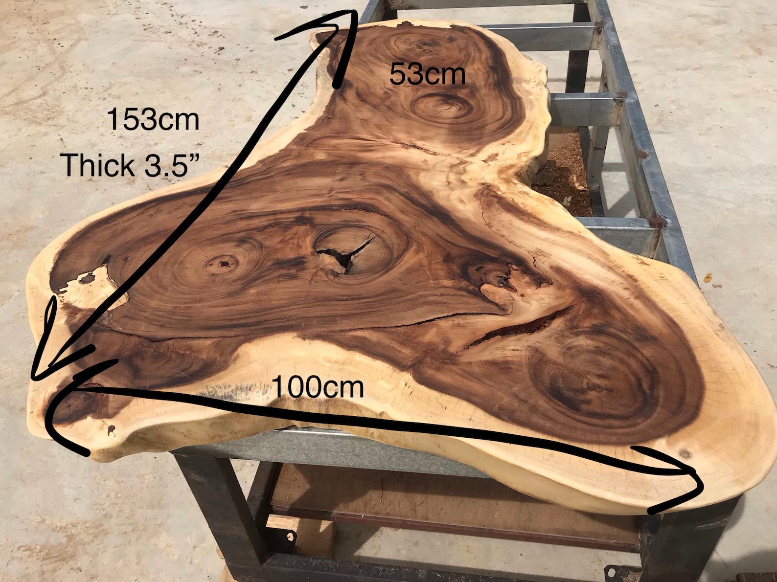 Live Edge Round Dining Table Reclaimed Large Golden Acacia Wood Single ...