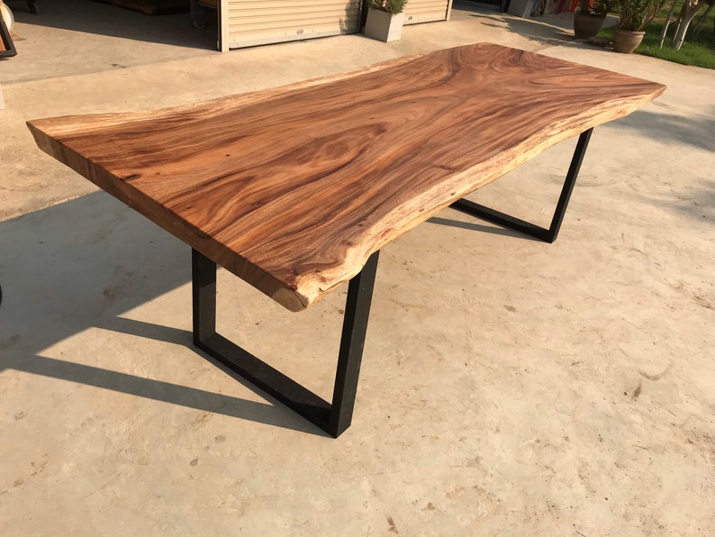 Live Edge Dining Table Reclaimed Single Slab Conference Etsy