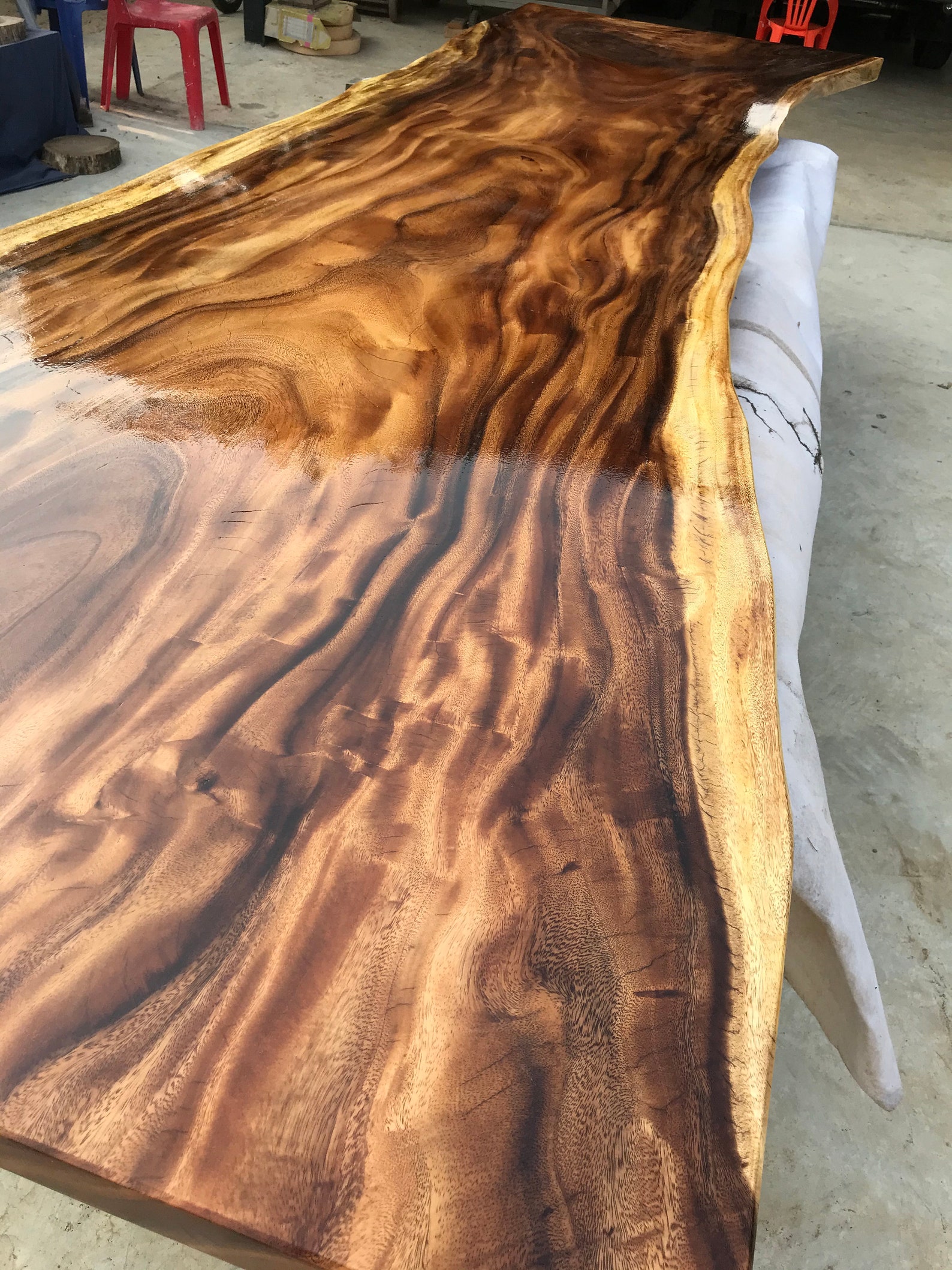 Live Edge Dining Table Reclaimed Single Slab Conference Table