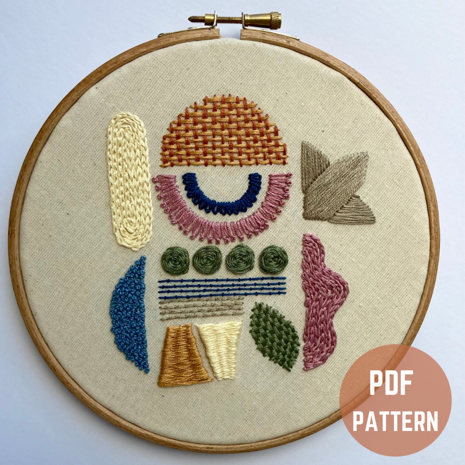 Abstract Stitch Sampler Pattern | Digital Pdf Pattern | Beginner ...