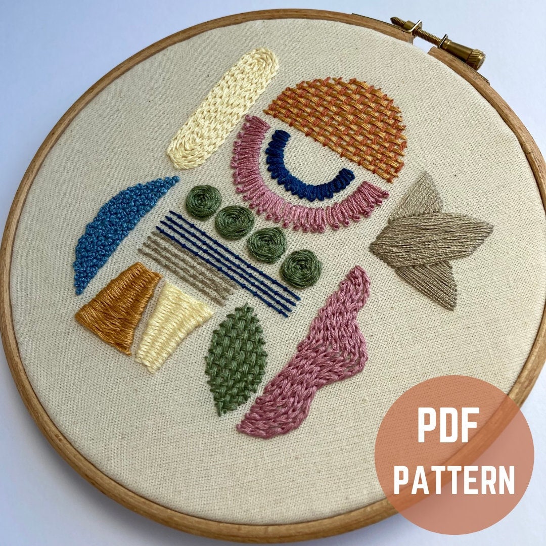 Abstract Stitch Sampler Pattern | Digital Pdf Pattern | Beginner ...