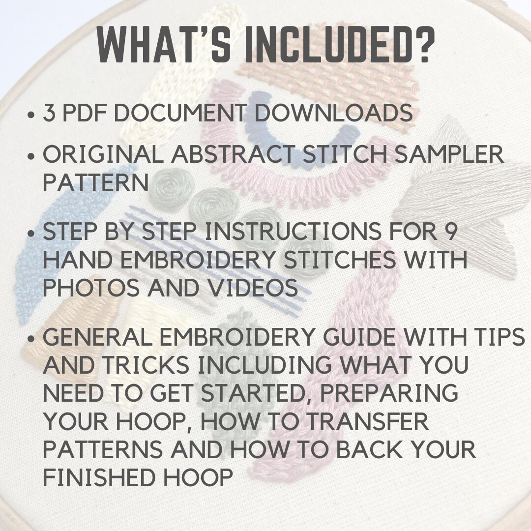 Abstract Stitch Sampler Pattern | Digital Pdf Pattern | Beginner ...