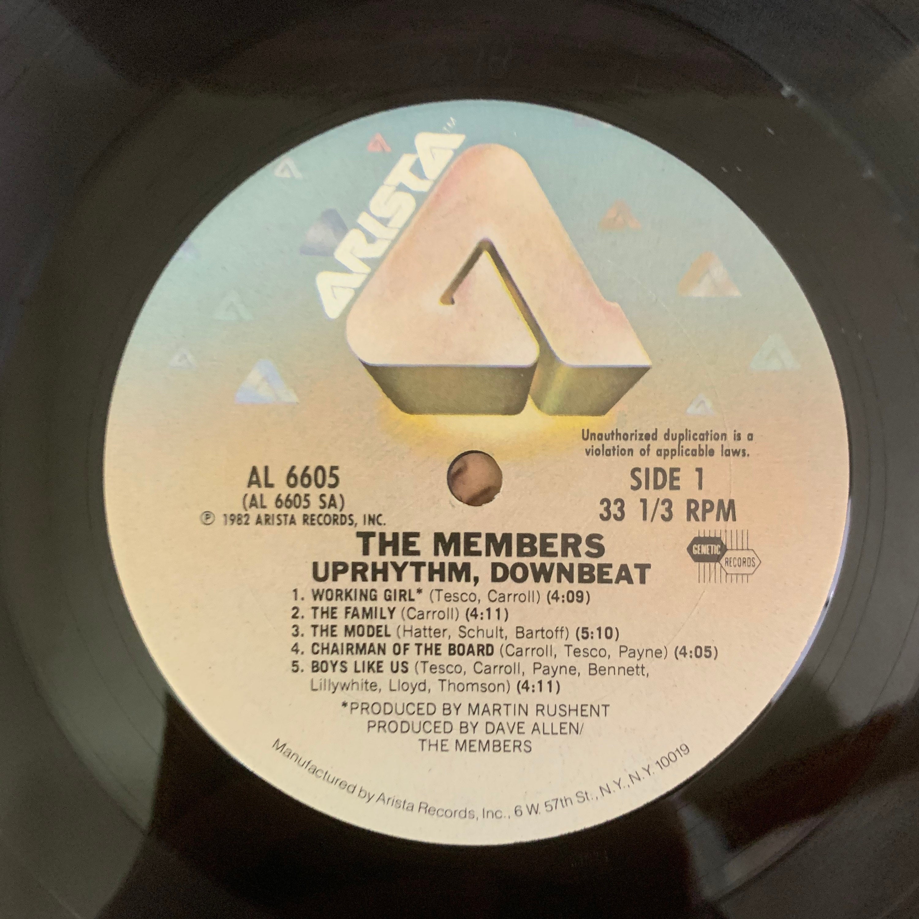 The Members Uprhythm Downbeat 1982 vintage vinyl record | Etsy