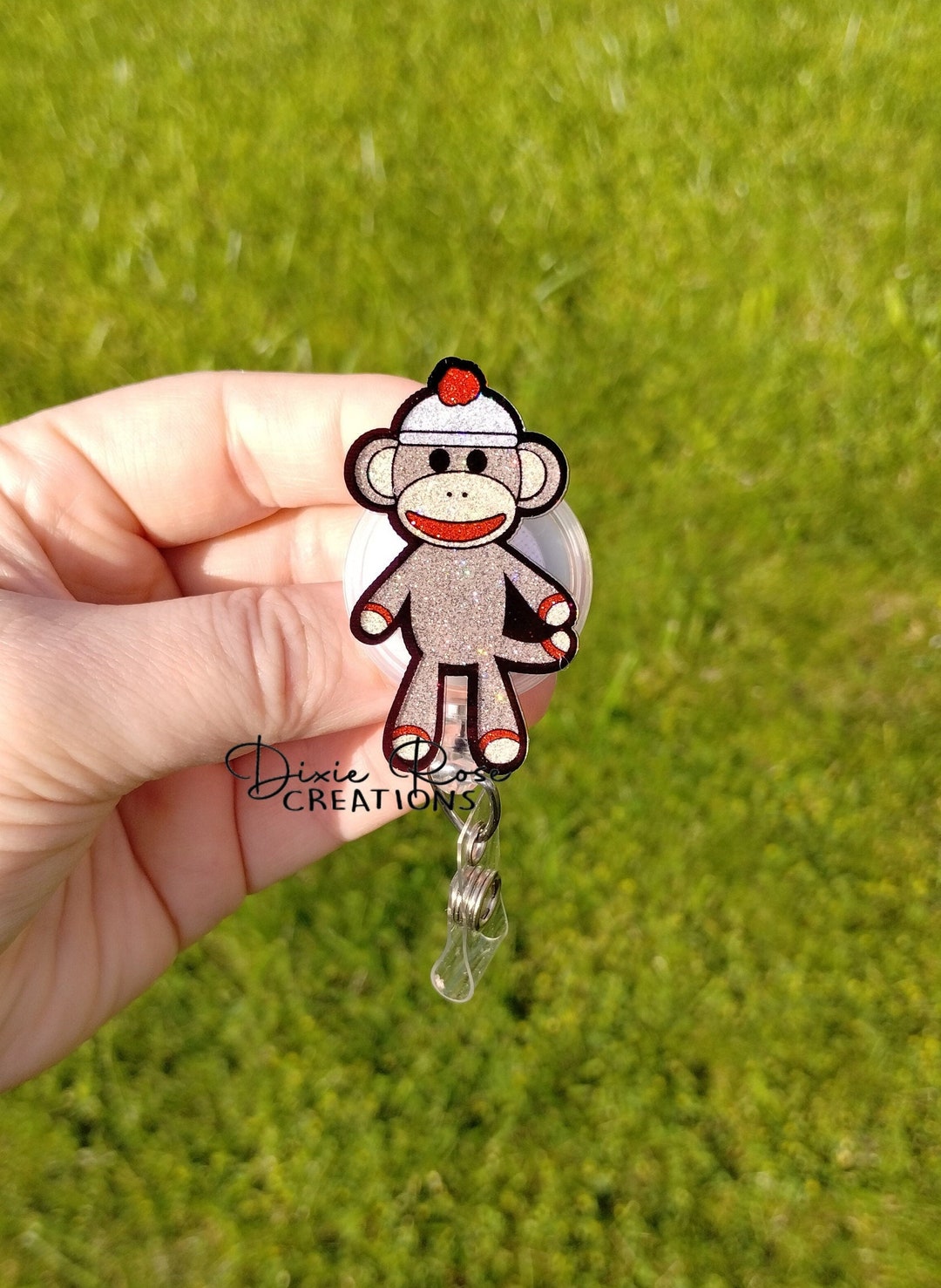 Sock Monkey Interchangeable Retractable Badge Reel - Etsy