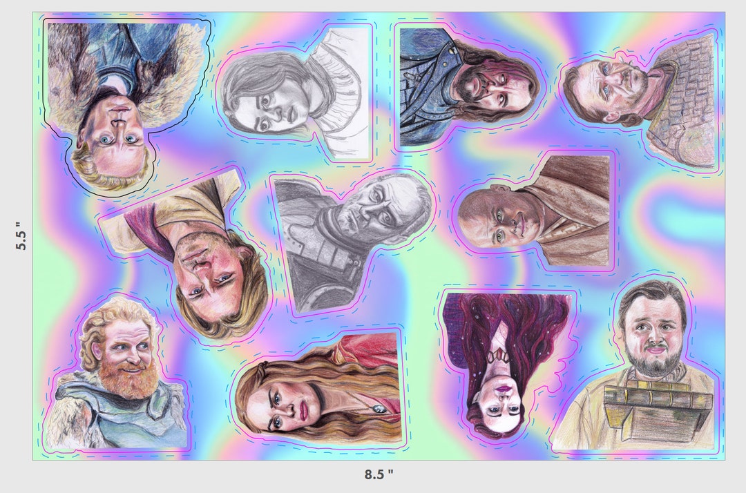 GOT Holographic Vinyl Sticker Sheet: Hand Drawn Fan Art of Your ...