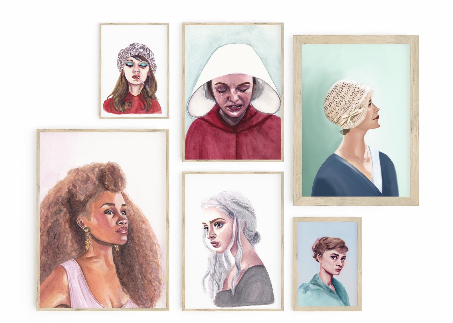 The Handmaid's Tale Watercolor Art Print of June Osborne, Ofwarren ...