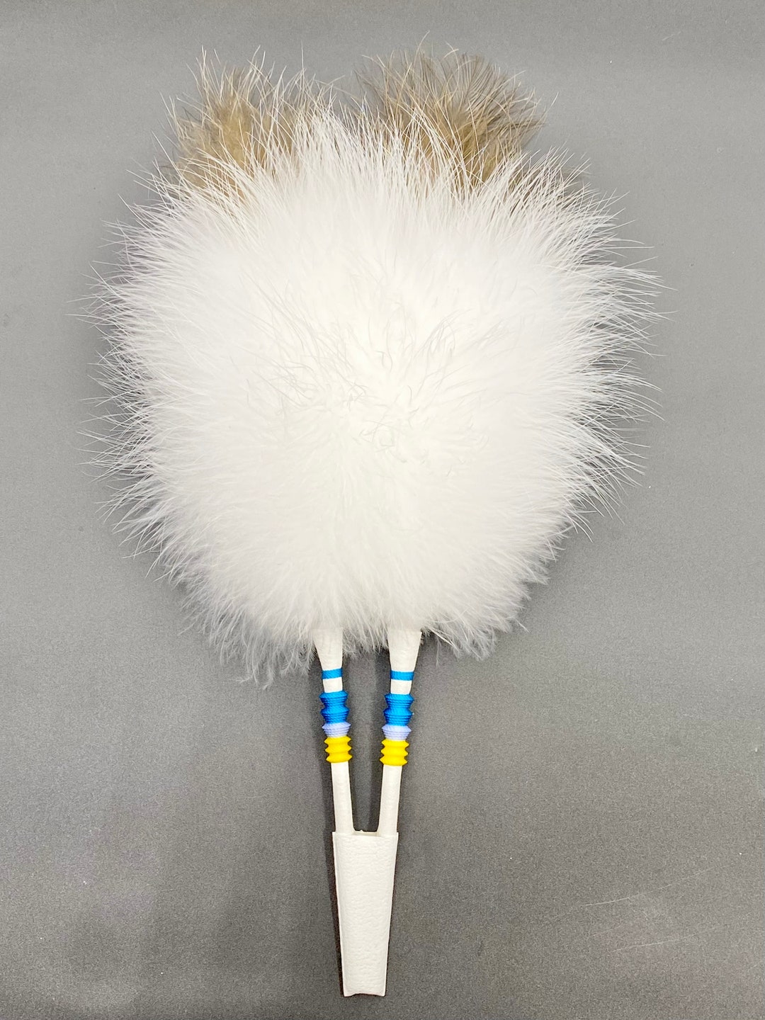 Double Upright Plume. Imitation Eagle Fluff Feathers. Powwow Regalia ...