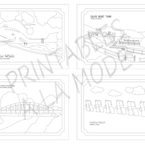 Route 66 Printable Coloring Book | 27 Coloring Pages | Instant Download ...