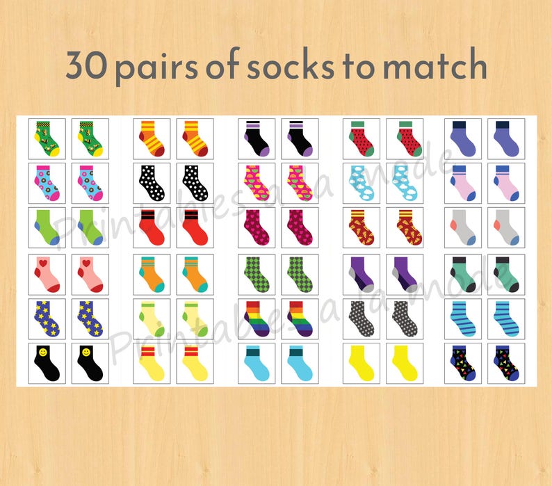 Printable Matching Socks Game | Classroom / Homeschool Activity ...