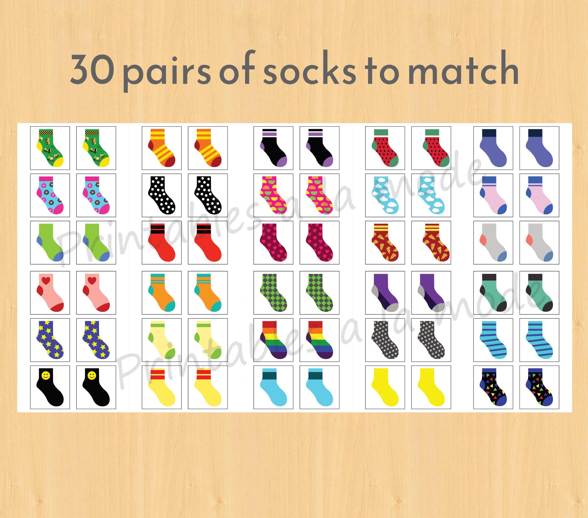 Printable Matching Socks Game | Classroom / Homeschool Activity ...