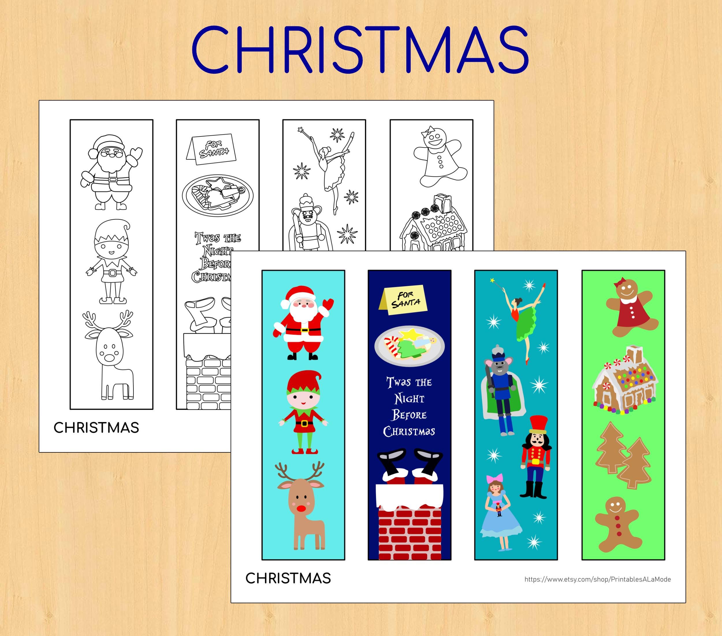 Printable Holiday Bookmarks | 32 Designs | Instant PDF Download | Color ...