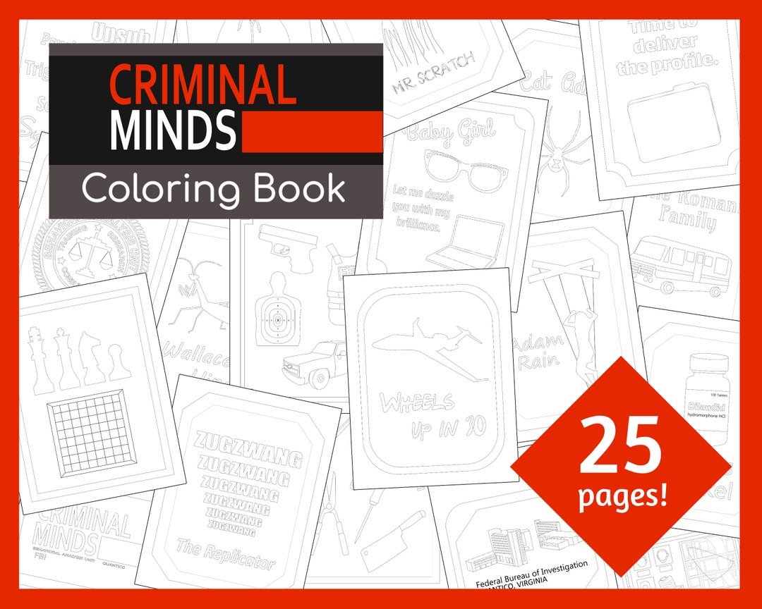 Criminal Minds Printable Coloring Book | 25 Coloring Pages | Instant ...