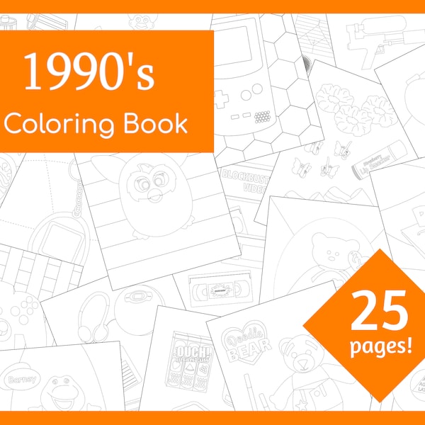 90s Coloring Pages - Etsy