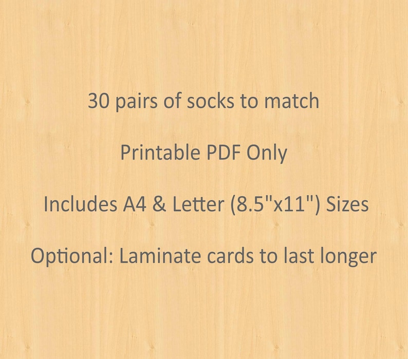 Printable Matching Socks Game | Classroom / Homeschool Activity ...