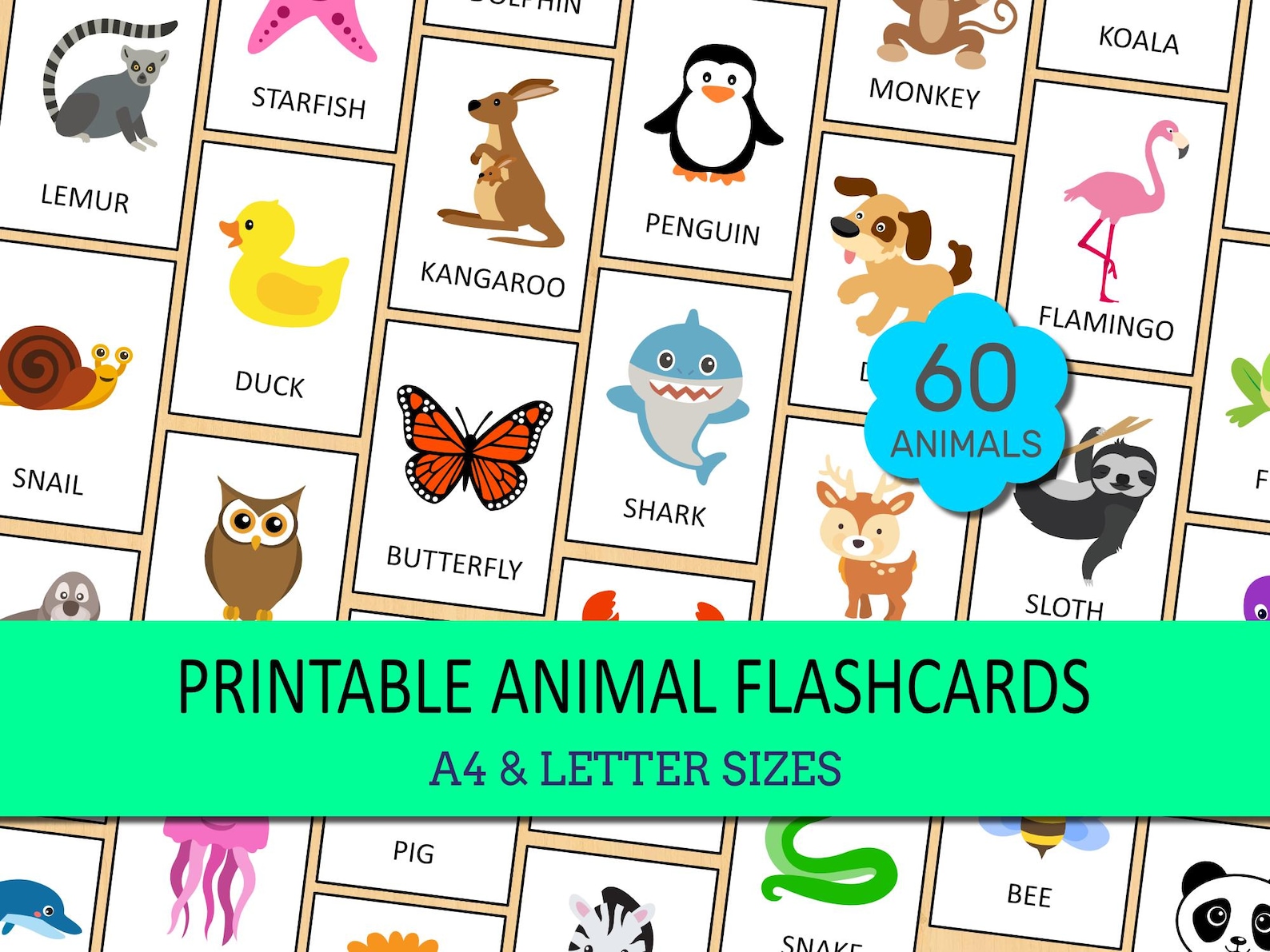Animal Flashcards | Memory / Matching Skills Game | Toddlers, Children ...