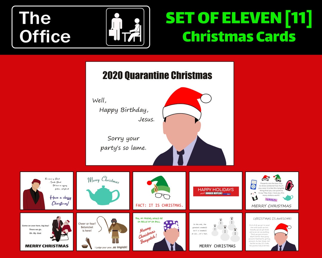 The Office Christmas Cards Set of 11 Printable Cards Blank - Etsy