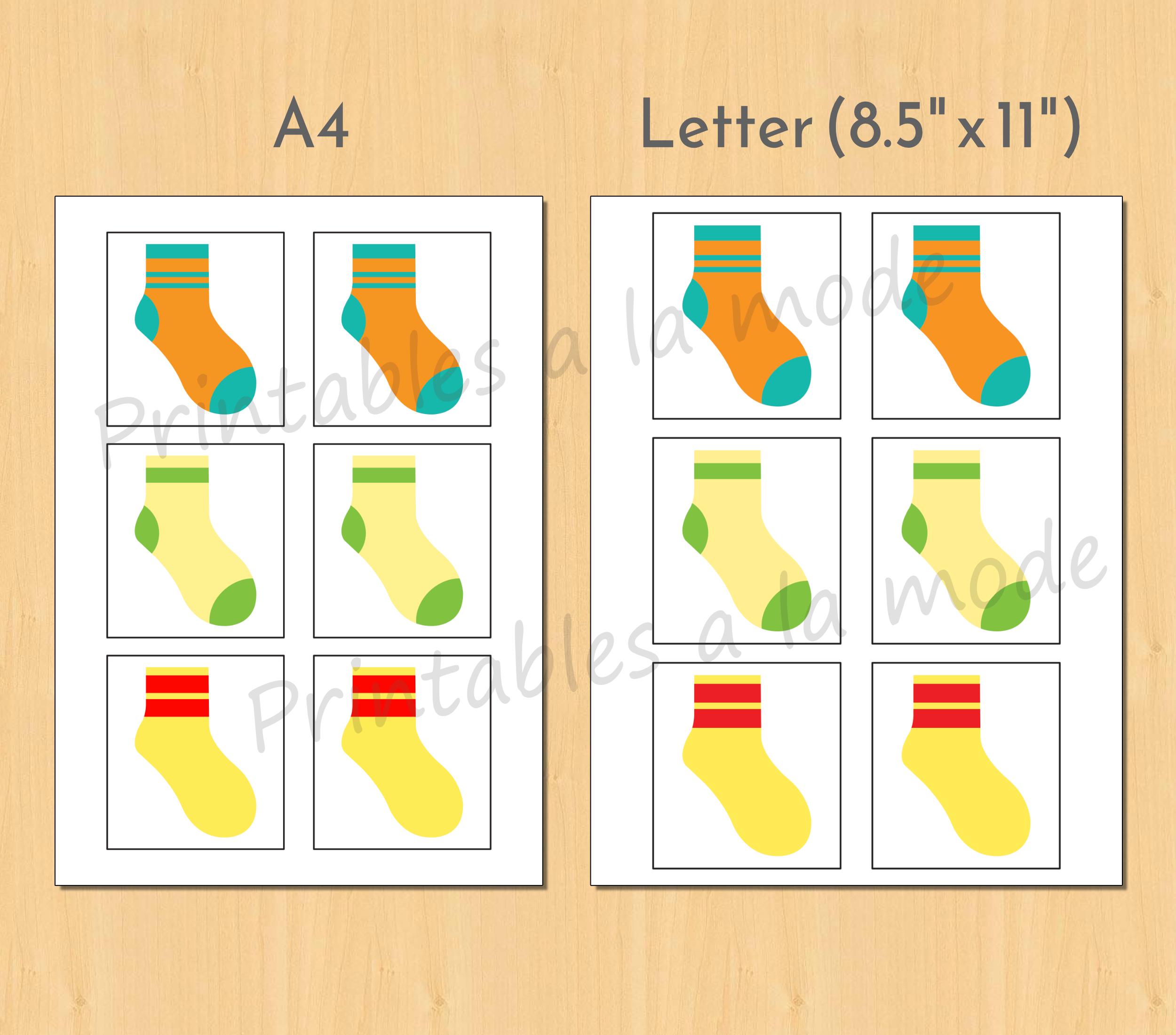 Printable Matching Socks Game | Classroom / Homeschool Activity ...