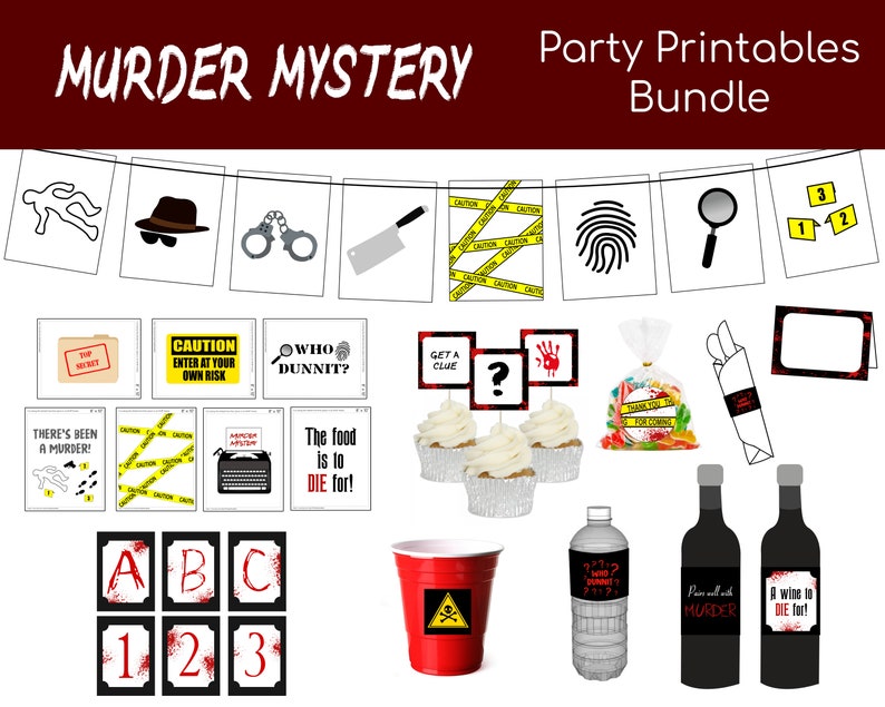 Murder Mystery Party Pack Printables Bundle Digital Files - Etsy