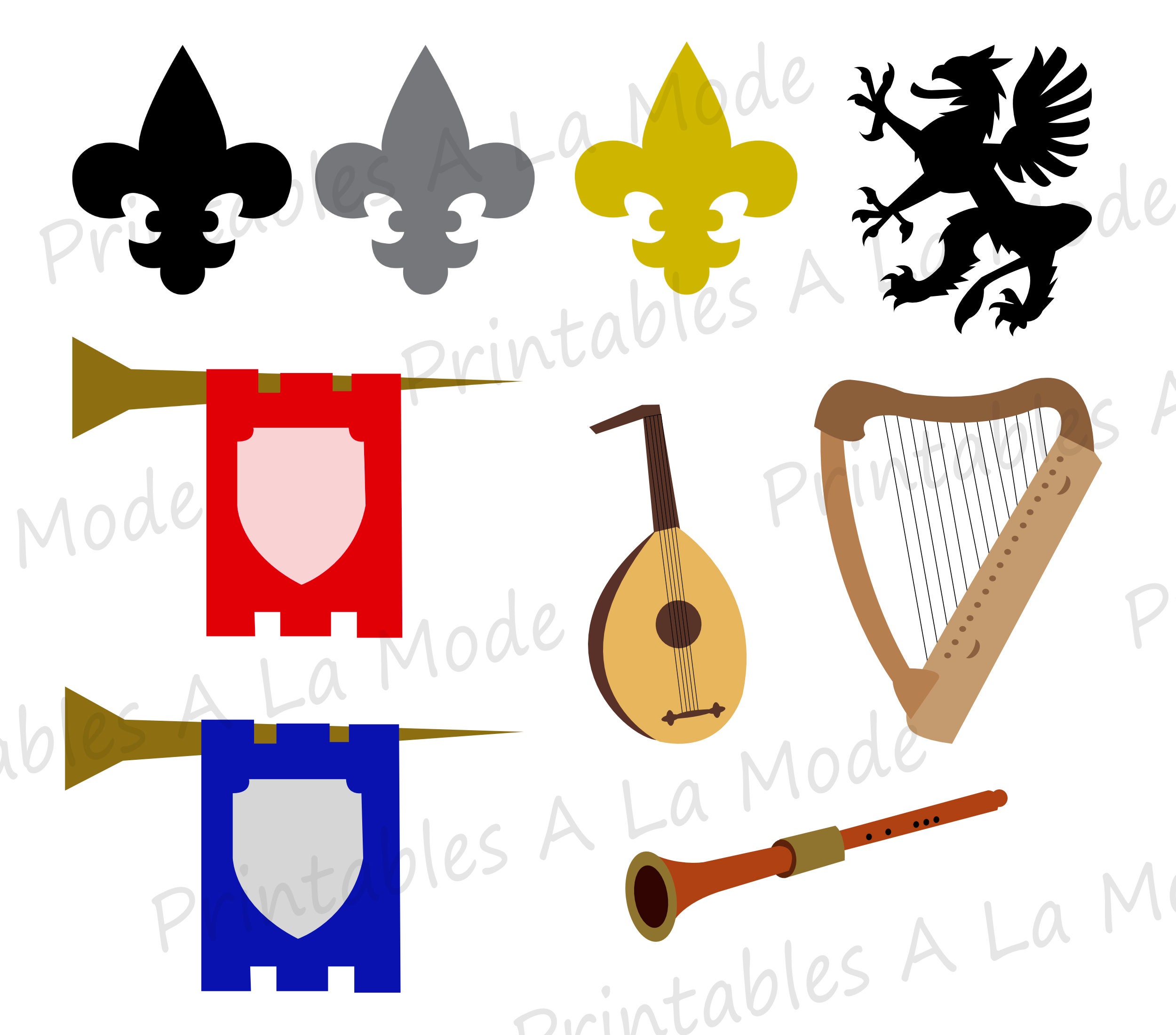 Medieval Clip Art Bundle 40 Images PNG Files ONLY Instant Download - Etsy