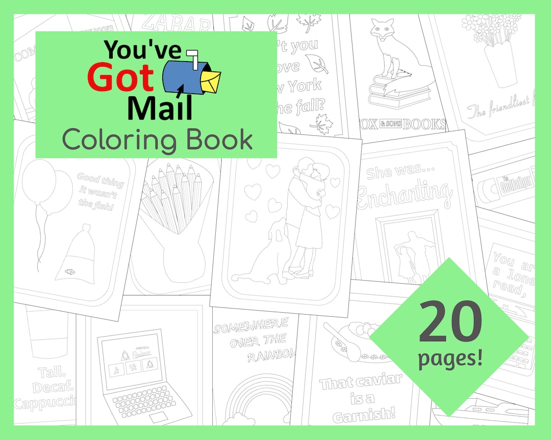 You've Got Mail Printable Coloring Book | 20 Coloring Pages | Instant ...