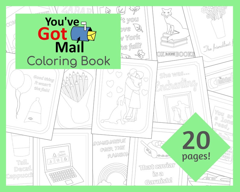 You've Got Mail Printable Coloring Book 20 Coloring - Etsy