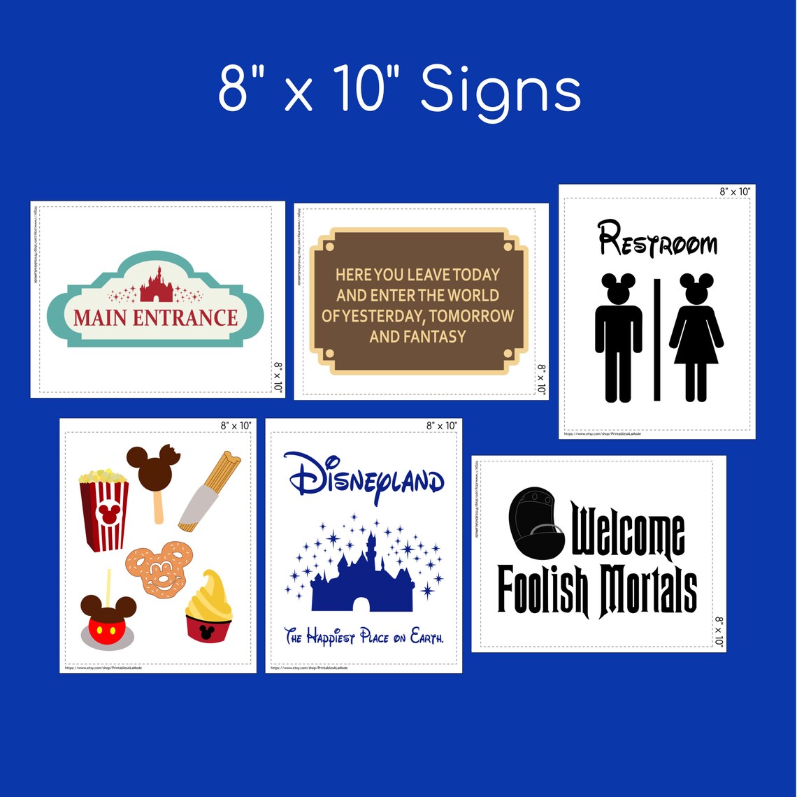 Disneyland Party Pack Printables Bundle | Digital Files Only | Instant ...