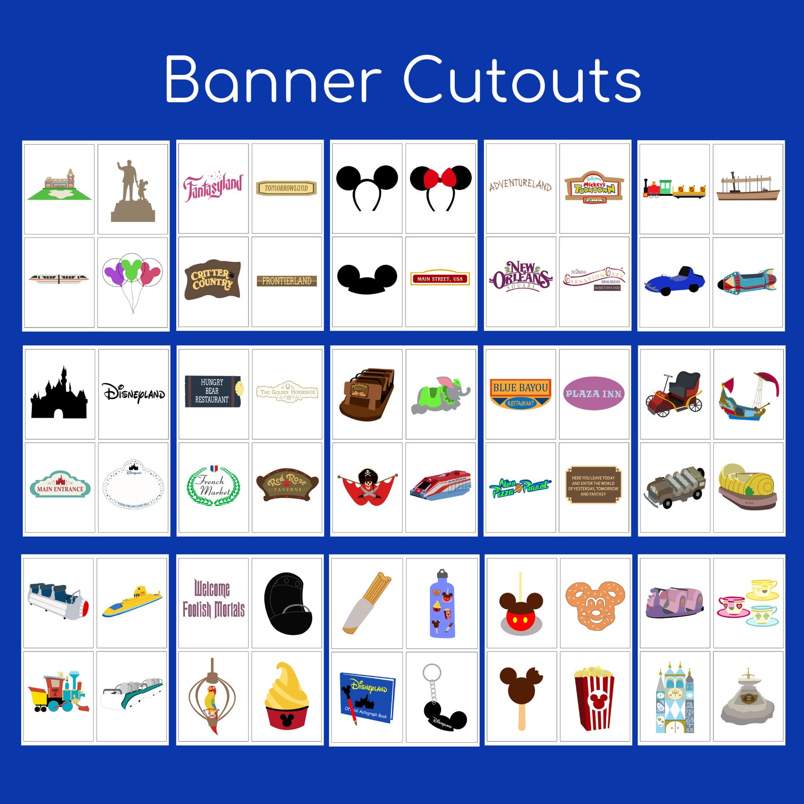 Disneyland Party Pack Printables Bundle Digital Files Only - Etsy