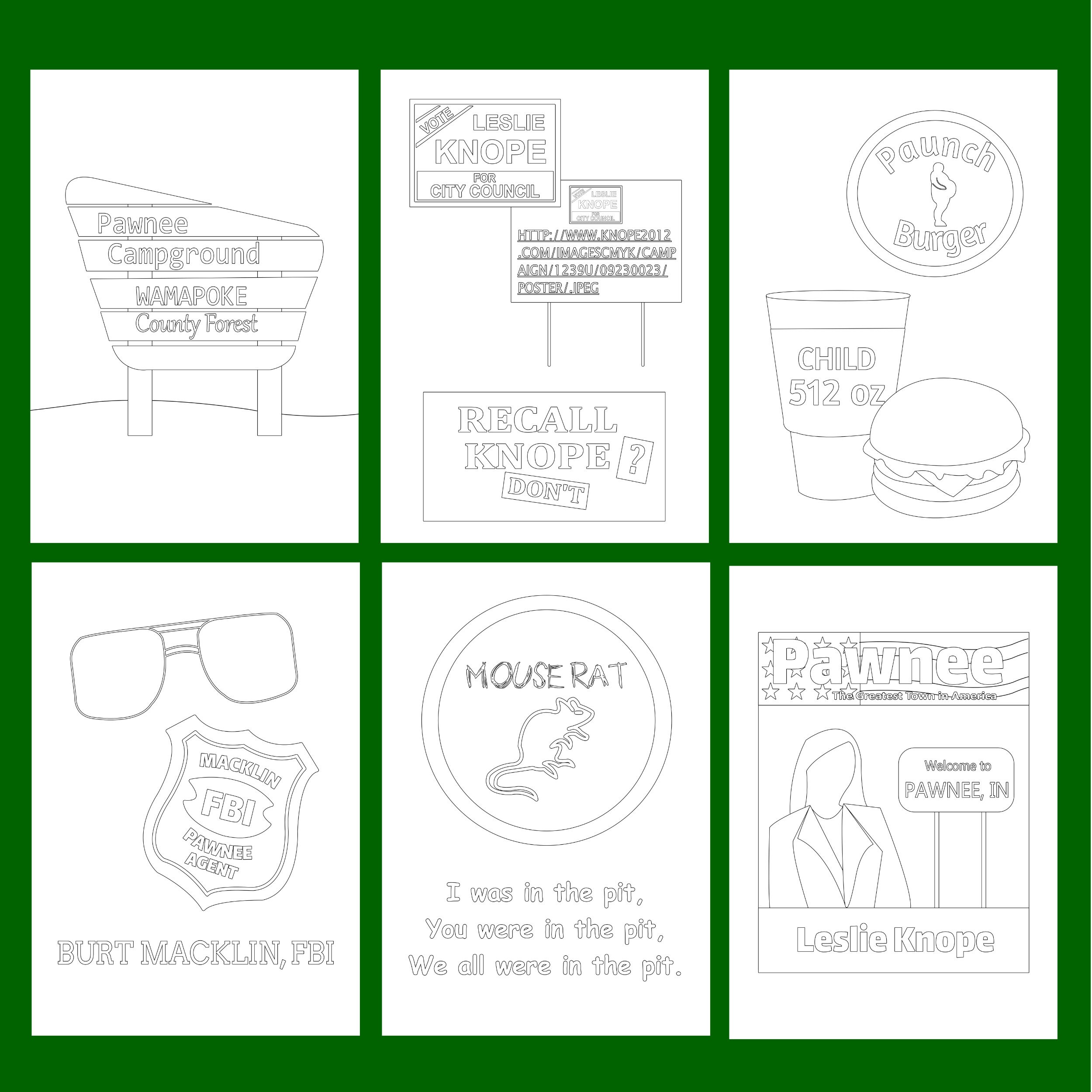 Parks and Recreation Printable Coloring Book | 25 Coloring Pages ...