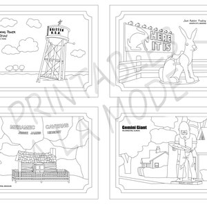 Route 66 Printable Coloring Book | 27 Coloring Pages | Instant Download ...