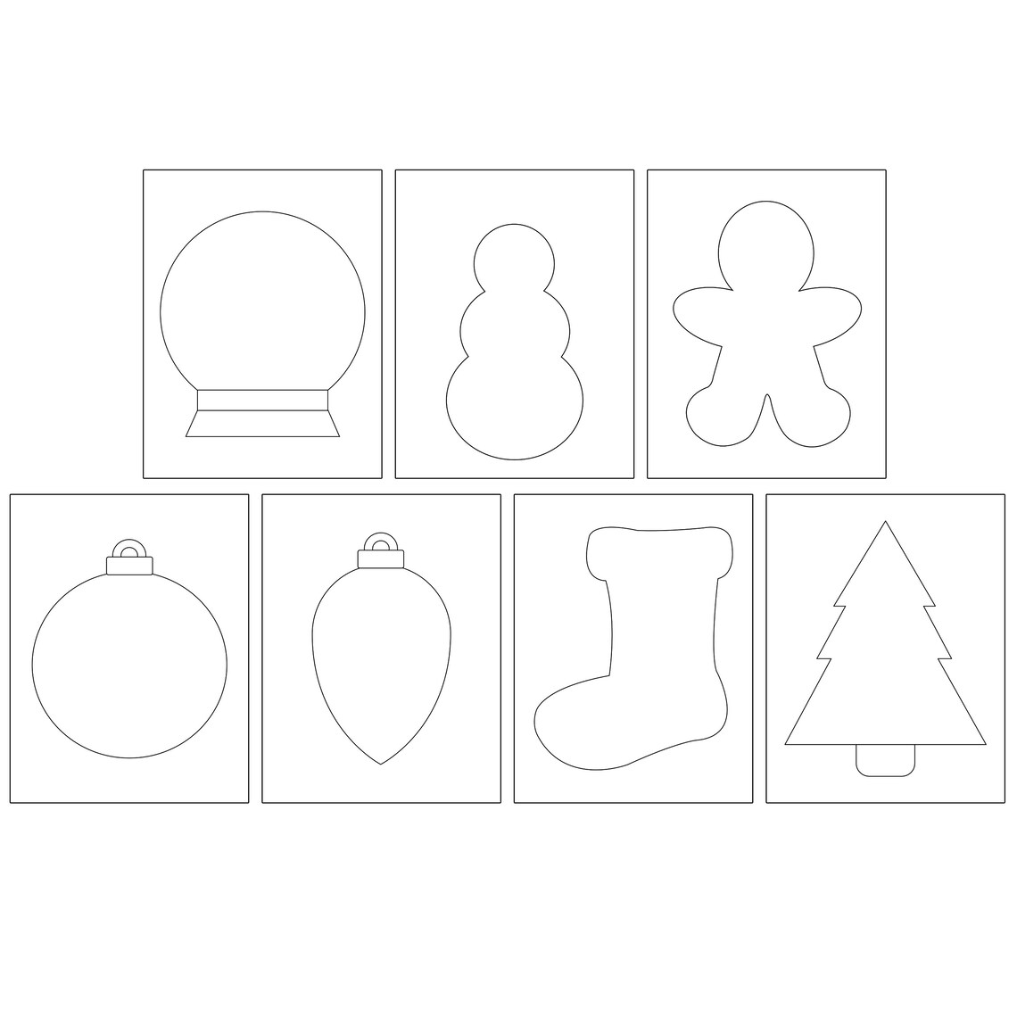 Printable Holiday Outlines for Crafting and Coloring | Digital Files ...