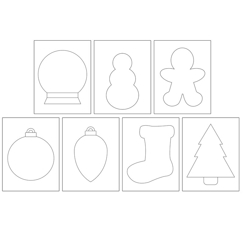 Printable Holiday Outlines for Crafting and Coloring | Digital Files ...