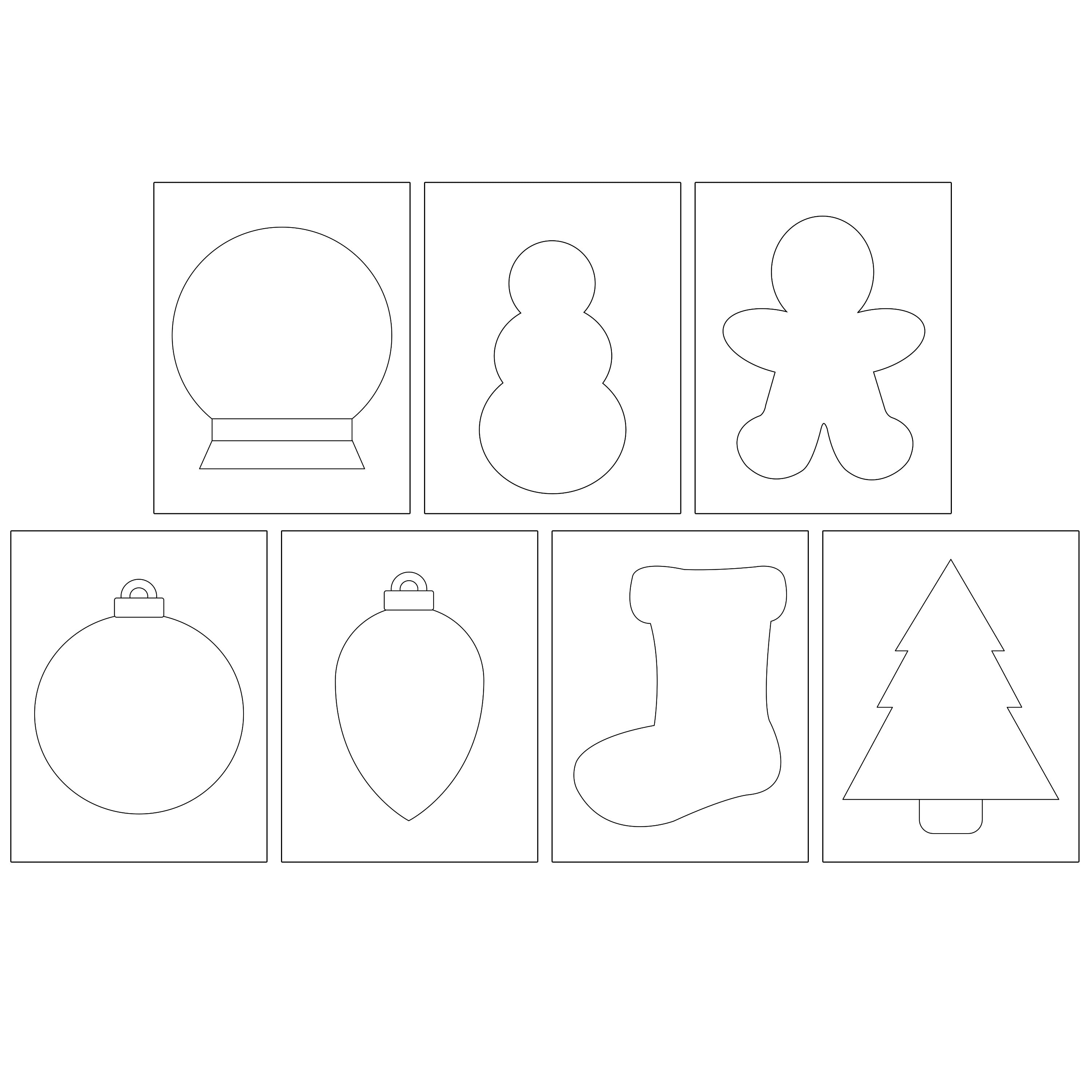 Printable Holiday Outlines for Crafting and Coloring | Digital Files ...
