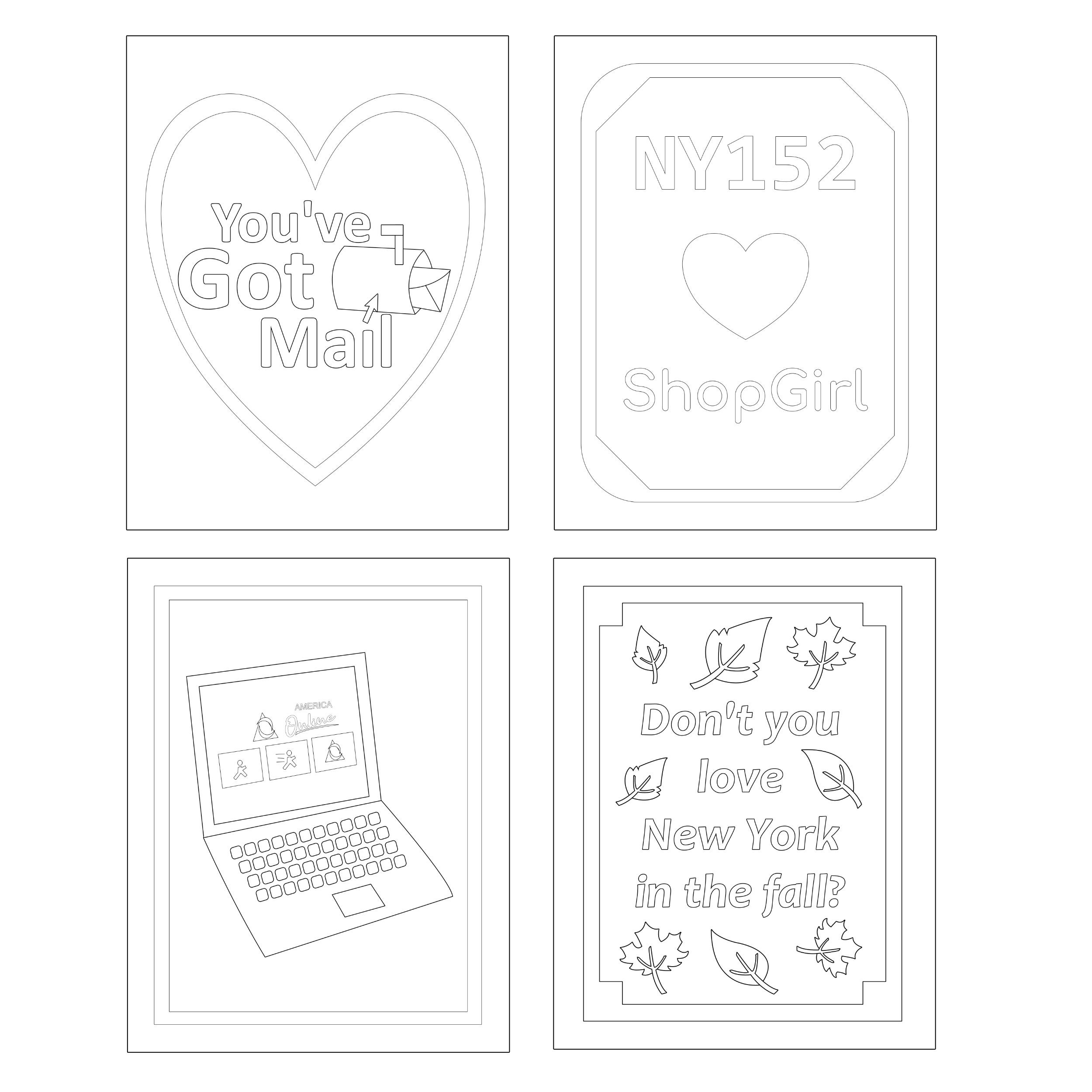 You've Got Mail Printable Coloring Book | 20 Coloring Pages | Instant ...