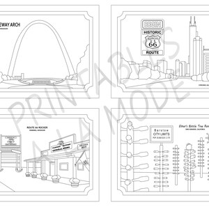 Route 66 Printable Coloring Book | 27 Coloring Pages | Instant Download ...