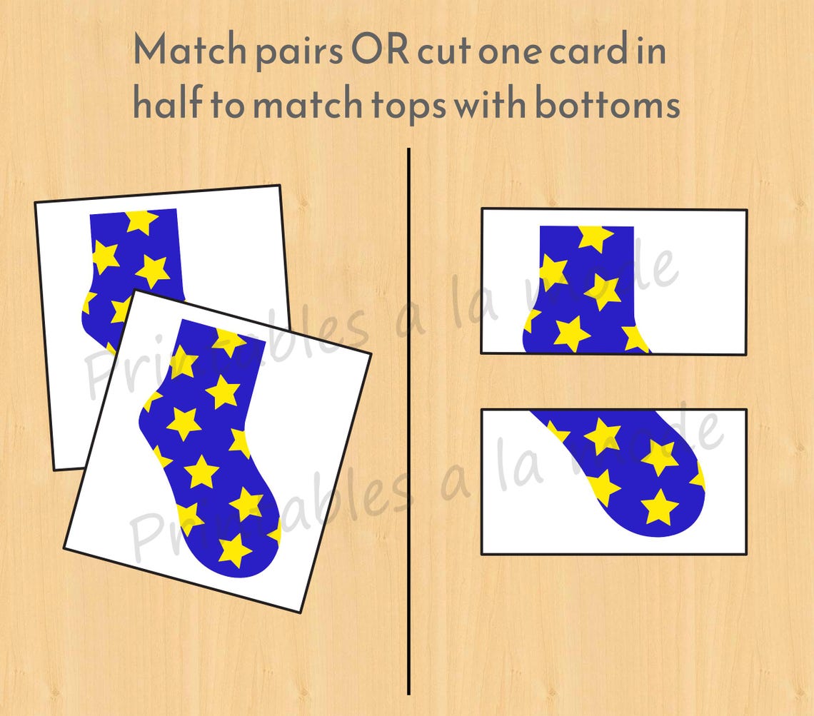 Printable Matching Socks Game | Classroom / Homeschool Activity ...